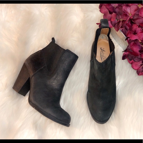 Lucky Brand | Shoes | Lucky Brand Black Leather Ankle Bootie | Poshmark